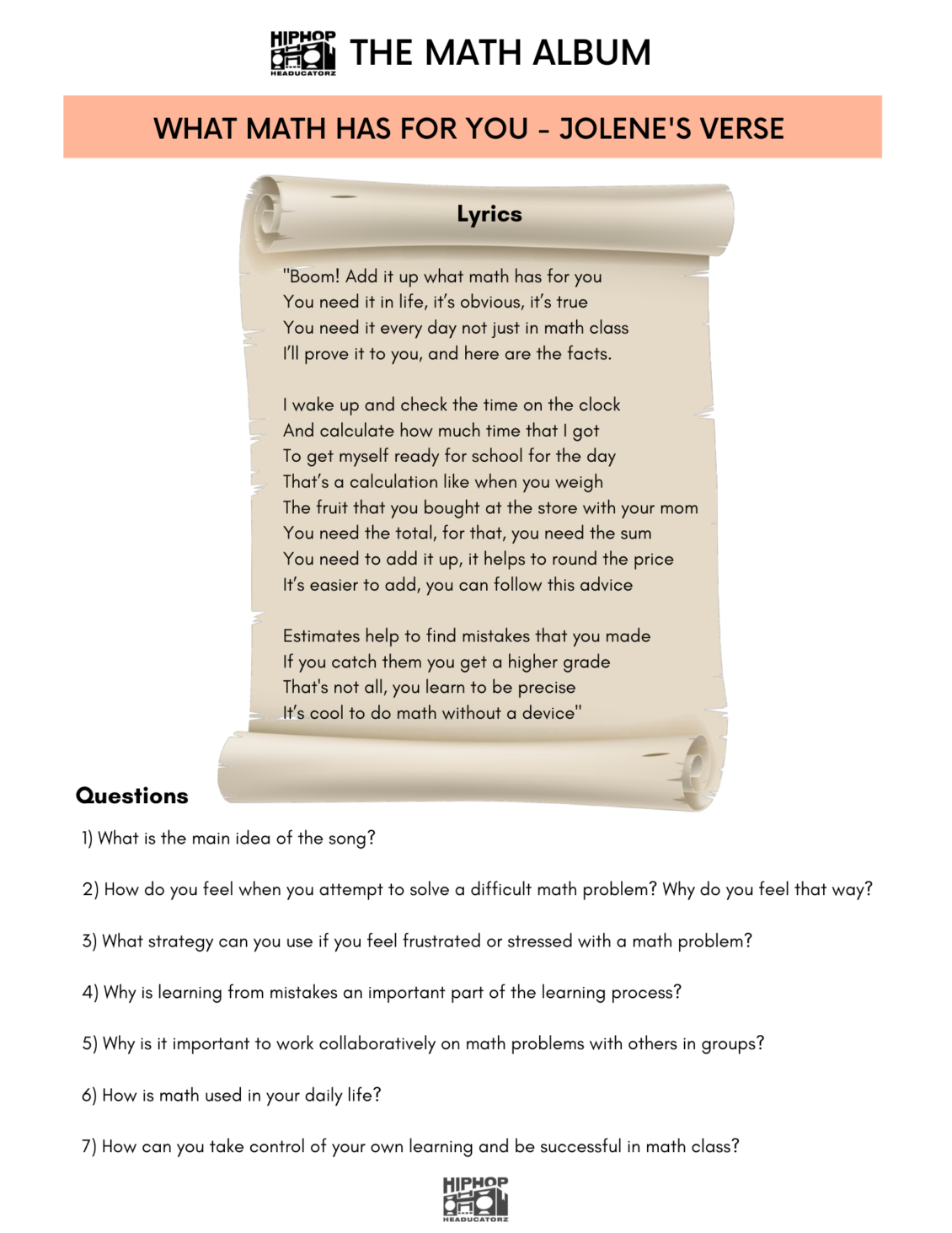 The Math Album (Rap Music + Lessons for the Classroom) | Hip Hop ...